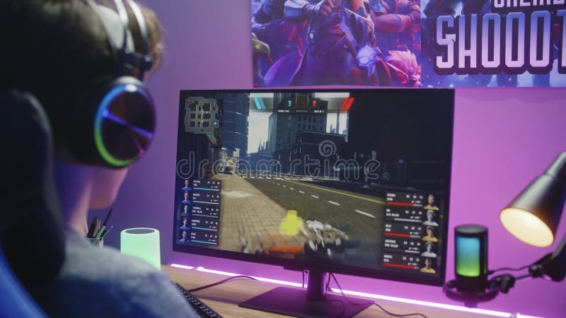 Gamer Plays in First Person Shooter on PC at Home Stock Video - Video ... Gamer Plays in First Person Shooter on PC at Home Stock Video - Video ...