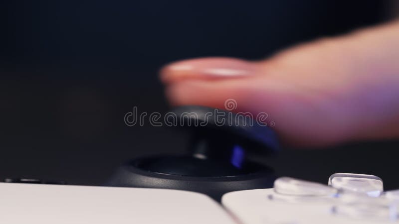 Gamer Presses Left Stick Button, Using Joypad Controller, Wireless ...