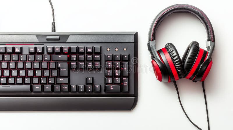 Gamer Set Computer Keyboard, Computer Mouse and Headset (Clipping Path ...