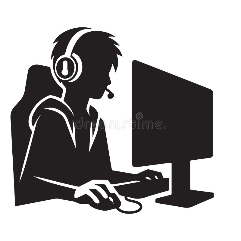 Gamer Silhouette Stock Illustrations – 3,498 Gamer Silhouette Stock ...