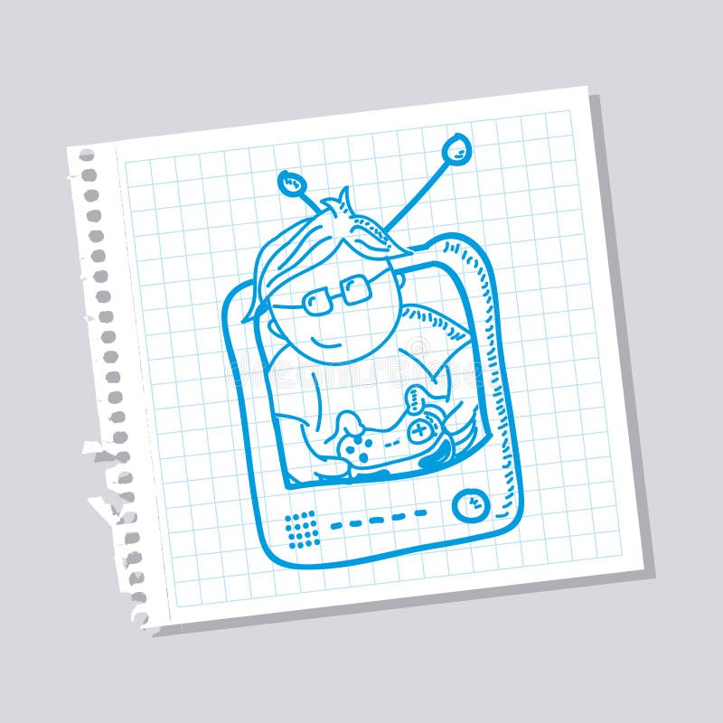 Gamer sketch stock vector. Illustration of enthusiastic - 32923303