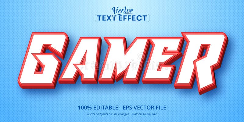Gamer Text, 3d Editable Font Effect Stock Vector - Illustration of ...