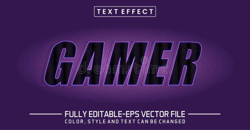 Gamer Text Editable Style Effect Stock Vector - Illustration of bold ...