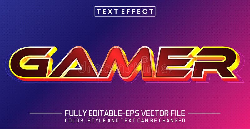 Gamer Text Editable Style Effect Stock Vector - Illustration of graphic ...