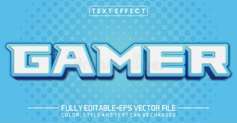 Gamer Text Editable Style Effect Stock Vector - Illustration of poster ...