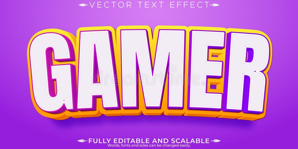 Gamer Text Effect Editable Cartoon and Comic Text Style Stock Vector ...