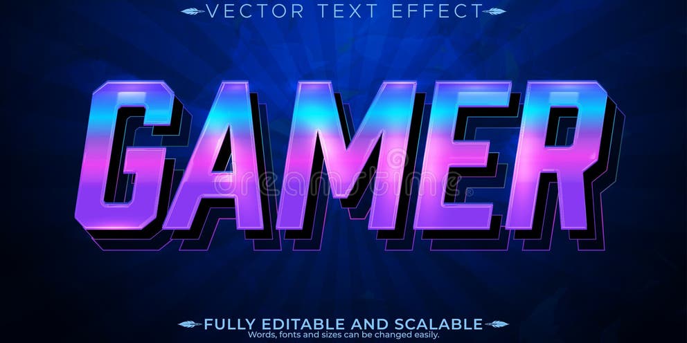 Gamer Text Effect, Editable Esport and Game Text Style Stock Vector ...