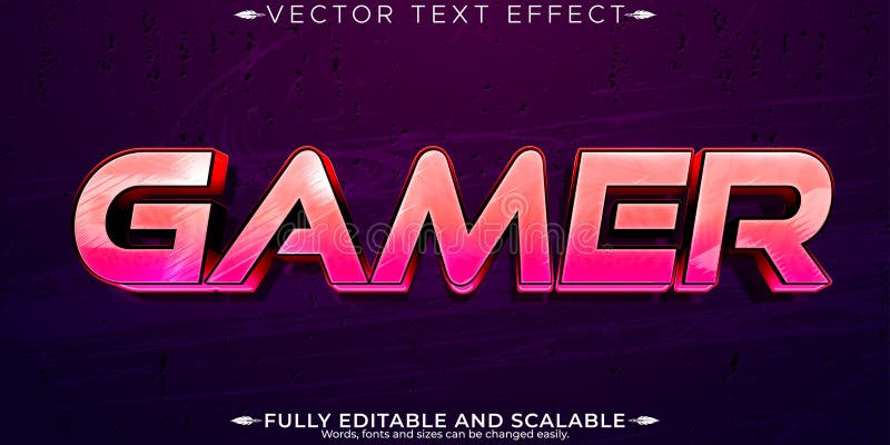Gamer Text Effect, Editable Esport and Gaming Text Style Stock Vector ...