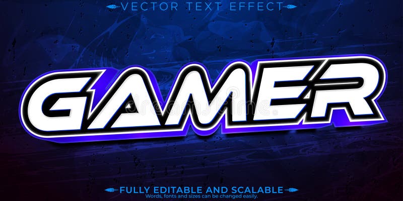 Gamer Text Effect, Editable Esport and Neon Text Style Stock Vector ...