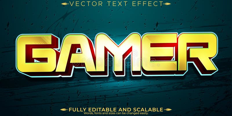 Gamer Text Effect, Editable Esport and Neon Text Style Stock Vector ...