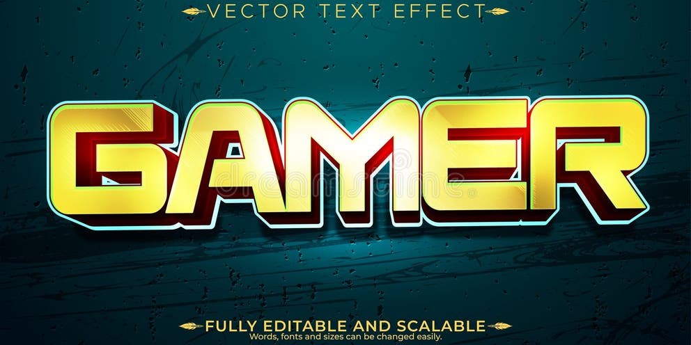 Gamer Text Effect, Editable Esport and Neon Text Style Stock Vector ...