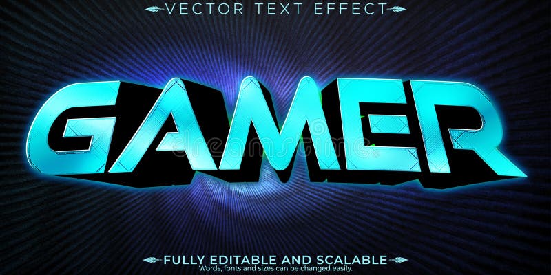 Gamer Text Effect, Editable Esport and Stream Text Style Stock Vector ...