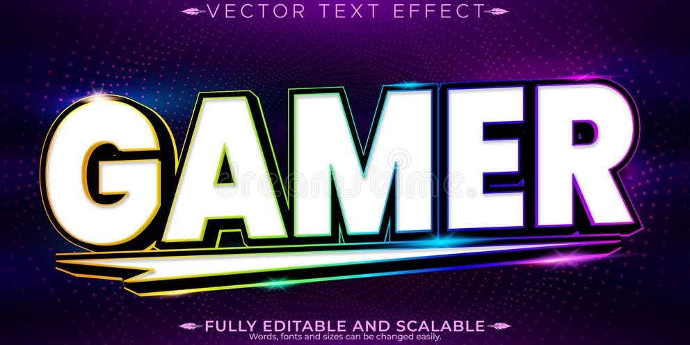 Gamer Text Effect, Editable Esport and Stream Text Style Stock Vector ...