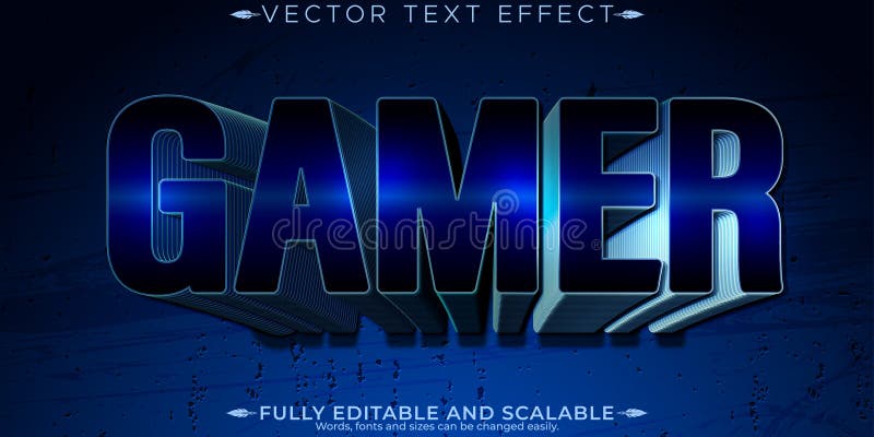 Gamer Text Effect, Editable Game and Esport Text Style Stock Vector ...