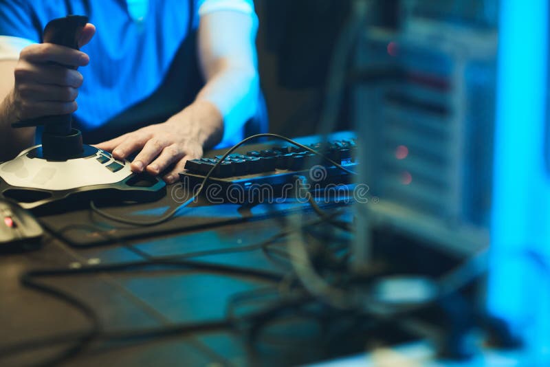 Gamer using 3D joystick stock image. Image of multiplayer - 153368389