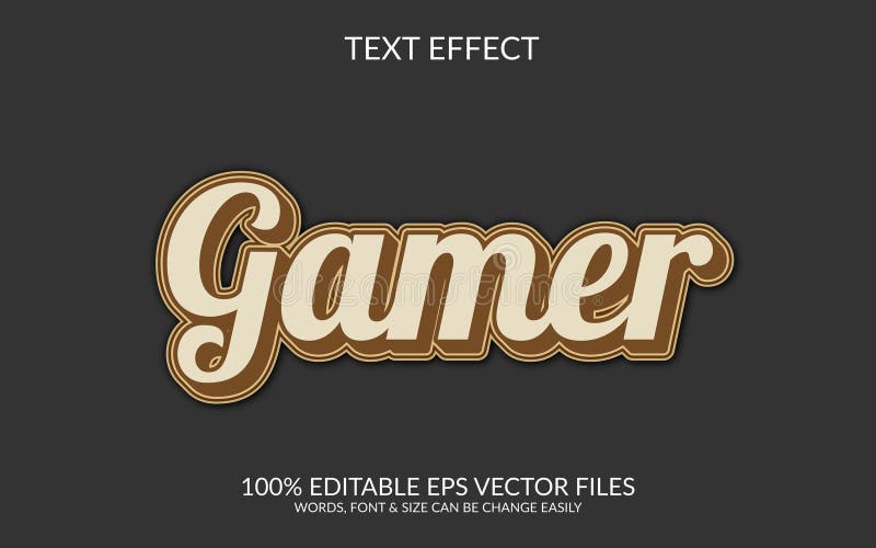 Gamer Vector Eps 3d Text Effect Illustration Design. Stock Illustration ...