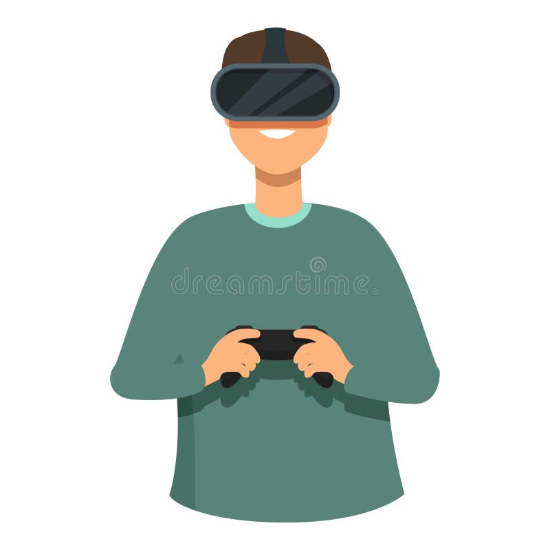 Gamer with Vr Headset Icon Cartoon Vector. Controller Gamer Stock ...