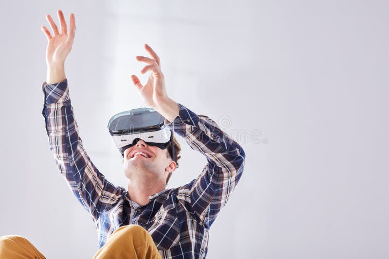 Gamer With VR Goggles And Angry Girlfriend Stock Image - Image of ...