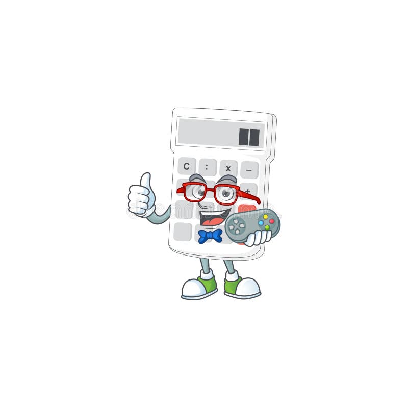 Gamer White Calculator in the Character Mascot Stock Vector ...