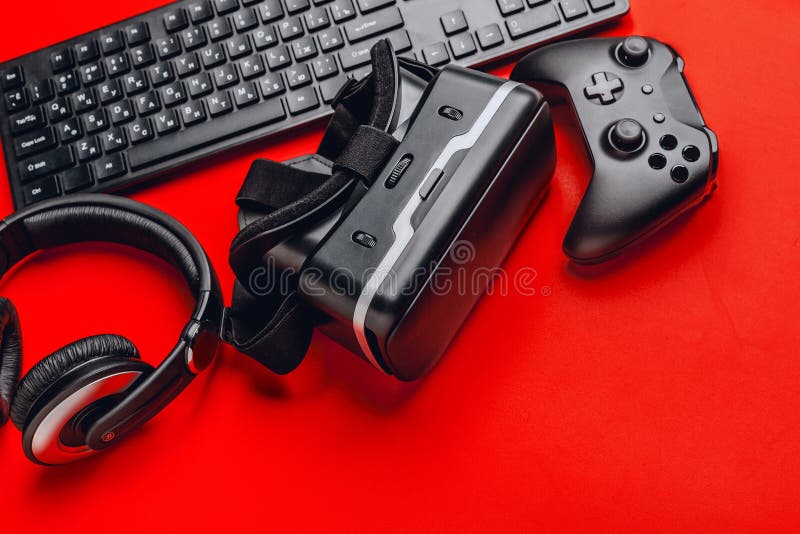Gamer Workspace Concept, Top View. Creative Photo. Stock Photo - Image ...