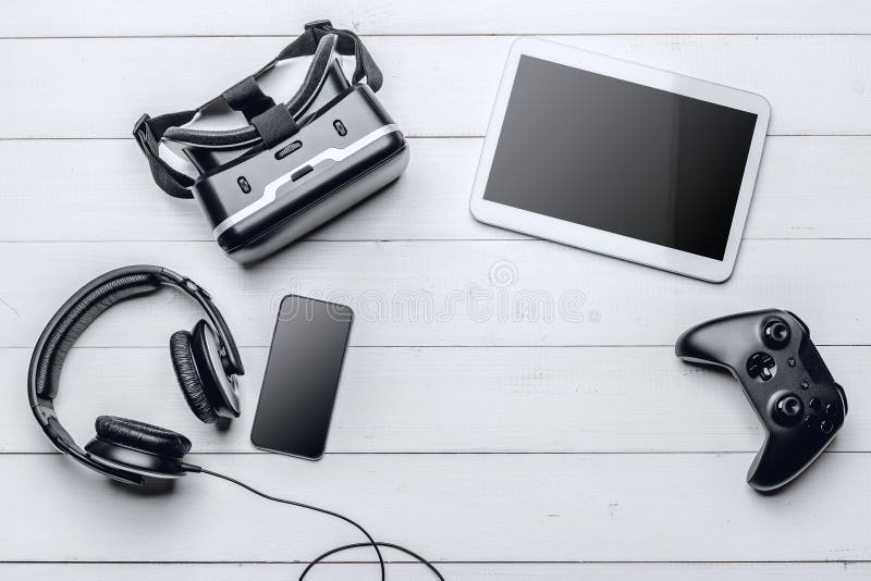 Gamer Workspace Concept, Top View. Creative Photo. Stock Photo - Image ...
