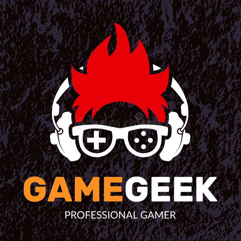 Gamers Poster. Identity Design Placard with Head of Geek and Stylized ...