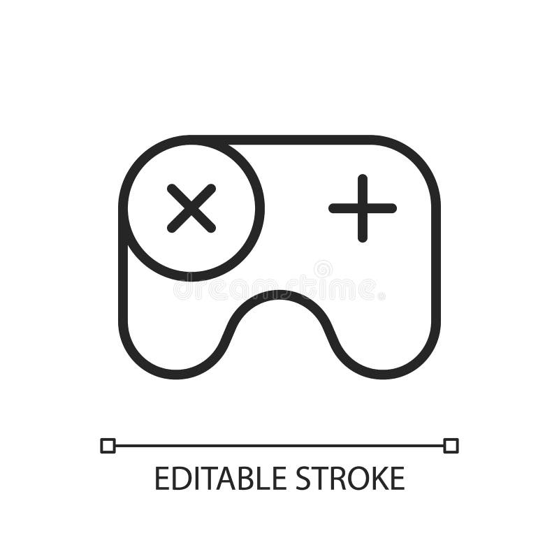 Games App Pixel Perfect Linear Icon Stock Vector - Illustration of play ...