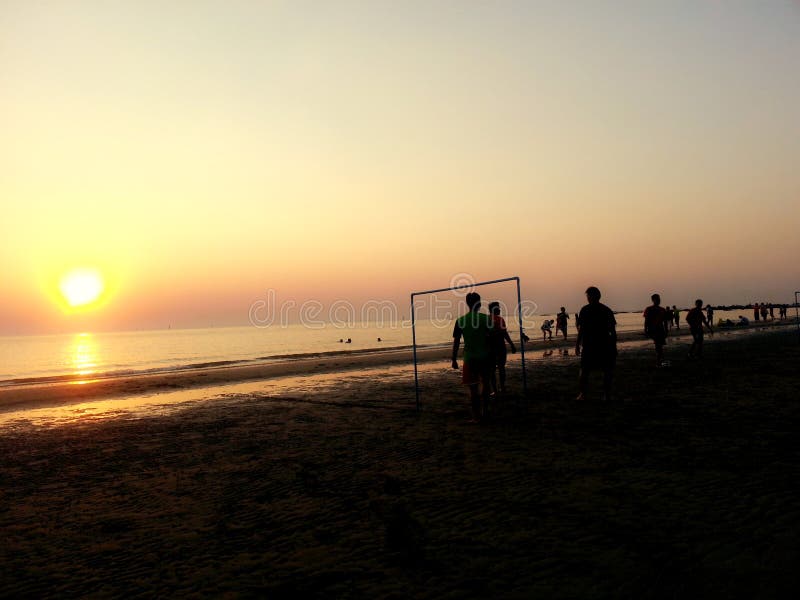 Games on the Beach : Sunset Stock Image - Image of view, games: 49110641