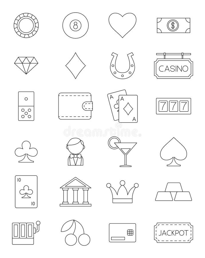 Games of Chance Black Icons Set Stock Illustration - Illustration of ...