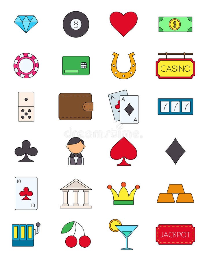 Games of Chance Variegated Vector Icons Set Stock Vector - Illustration ...