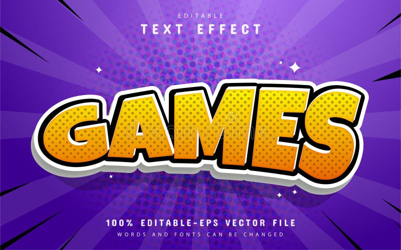 Games Comic Style Text Effect Stock Vector - Illustration of design ...