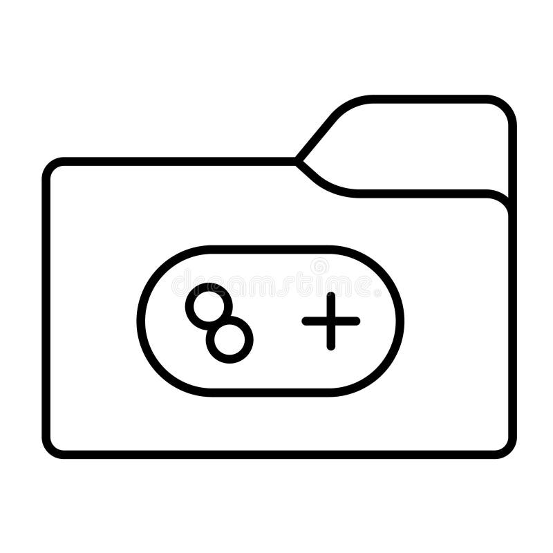 Games Folder Thin Line Icon, Windows Pack Concept. Vector Graphics ...