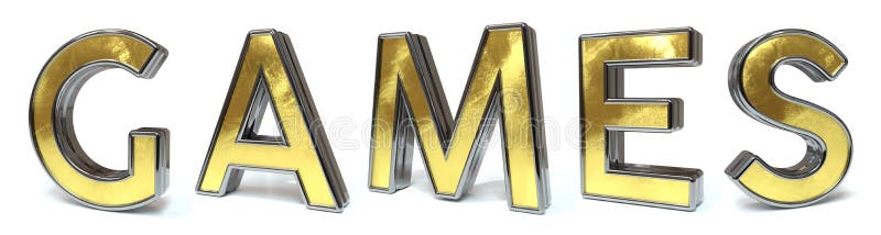 Games golden text stock illustration. Illustration of cube - 118422115