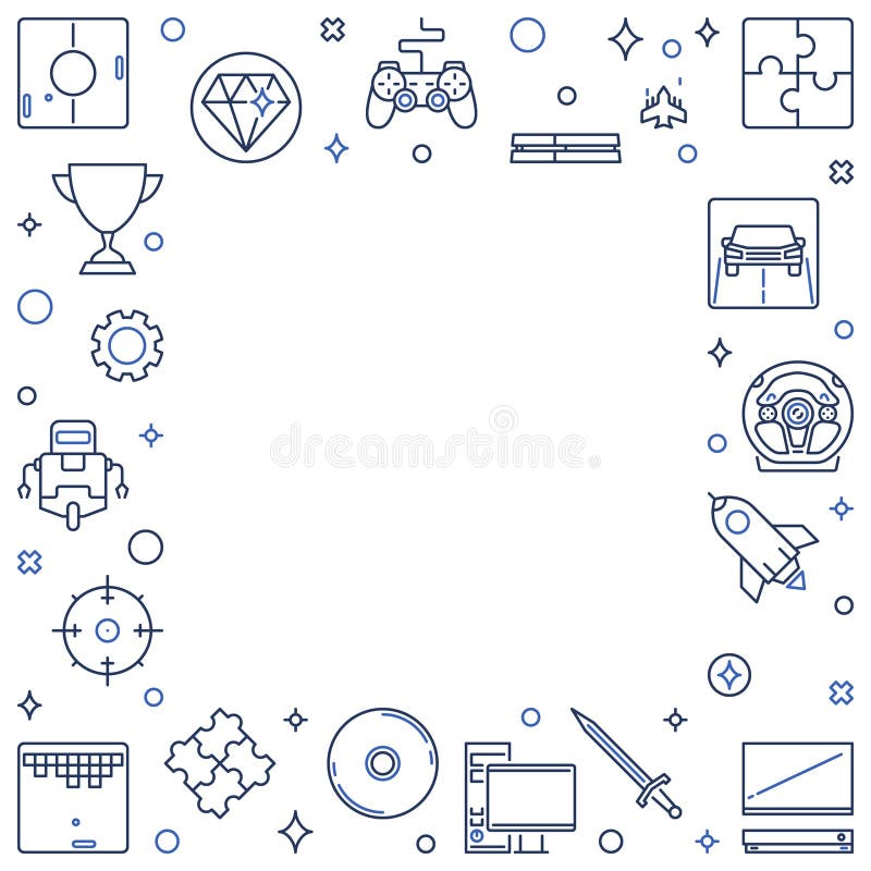 Games Linear Concept Frame. Vector Game Illustration Stock Vector ...