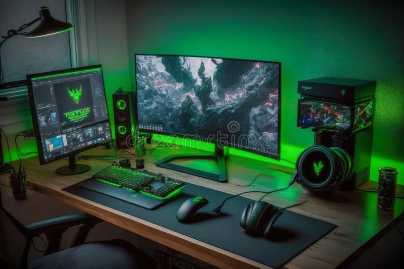 Games Room Illuminated with Leds. Created with Generative AI Technology ...