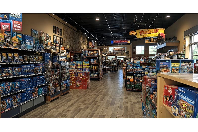 Board Game Store Interior stock illustration. Illustration of kids ...