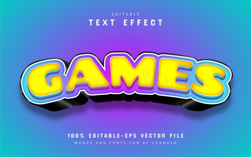 Games Text Effect Cartoon Style Stock Vector - Illustration of graphic ...