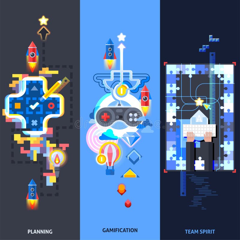 Gamification Banners Stock Illustrations – 29 Gamification Banners ...