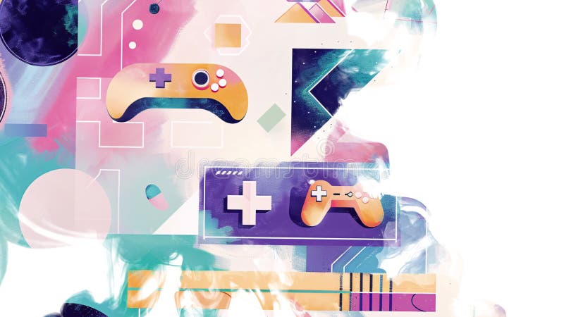 Gamification Game Controller in Background Wallpaper 1980s Pink and ...