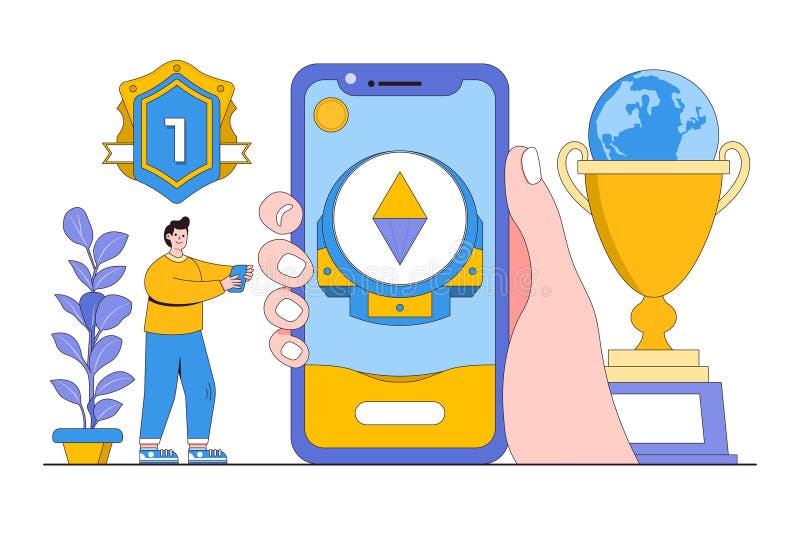 Gamification and Interactive Experiences Concept with Person Playing a ...