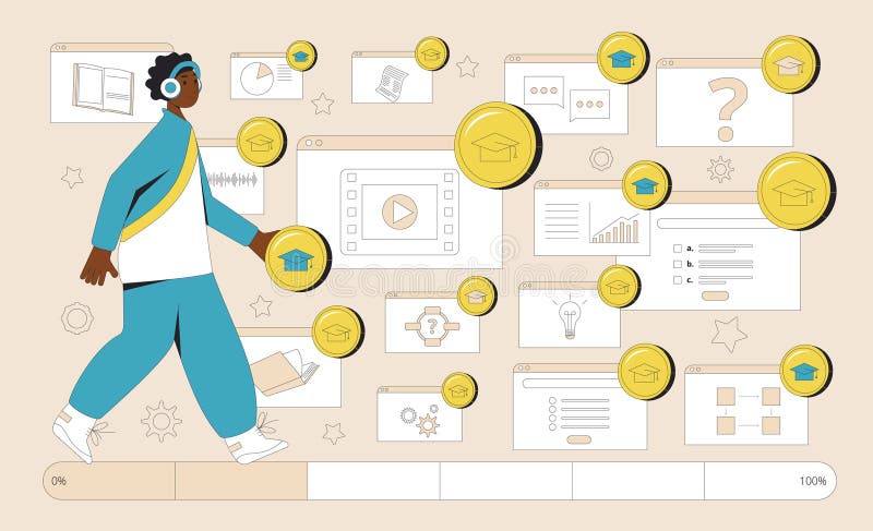 Gamification in Learning Process. Vector Illustration Stock Vector ...