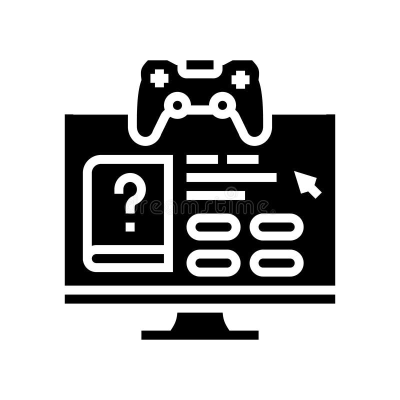 Gamification Online Learning Platform Glyph Icon Vector Illustration ...