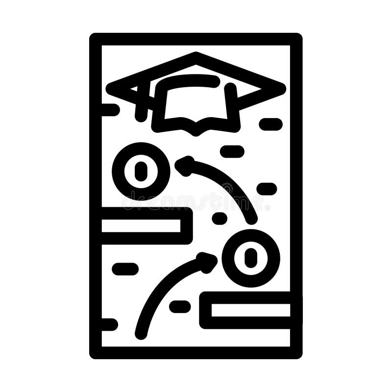 Gamification Online Learning Platform Line Icon Vector Illustration ...