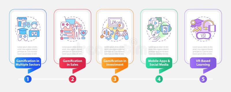 Gamification Tendencies Rectangle Infographic Template Stock Vector ...