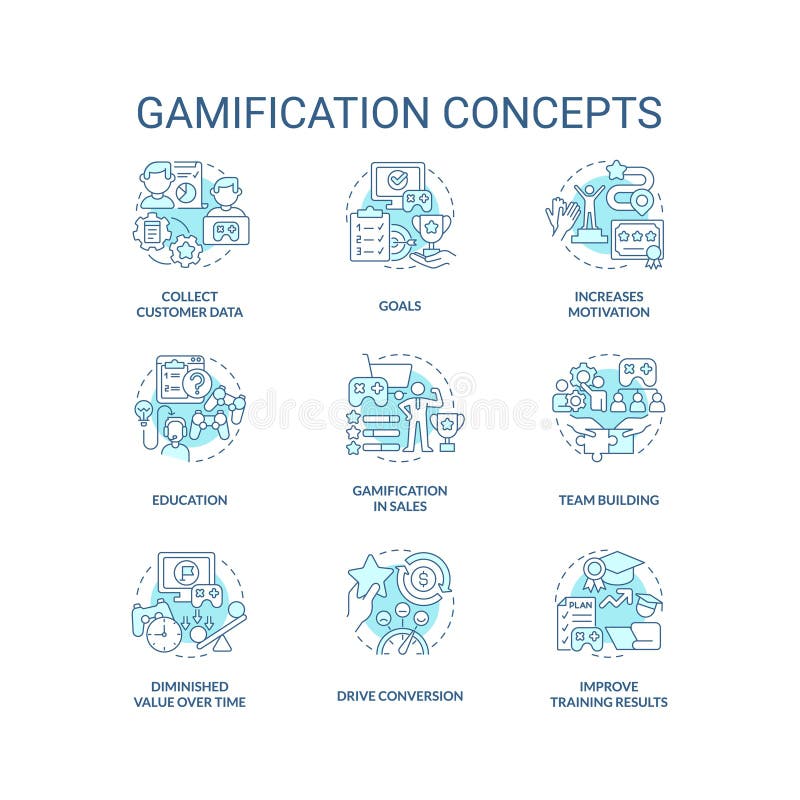 Gamification Turquoise Concept Icons Set Stock Vector - Illustration of ... Gamification Turquoise Concept Icons Set Stock Vector - Illustration of ...