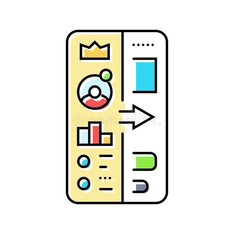 Gamification Ux Ui Design Color Icon Vector Illustration Stock ...