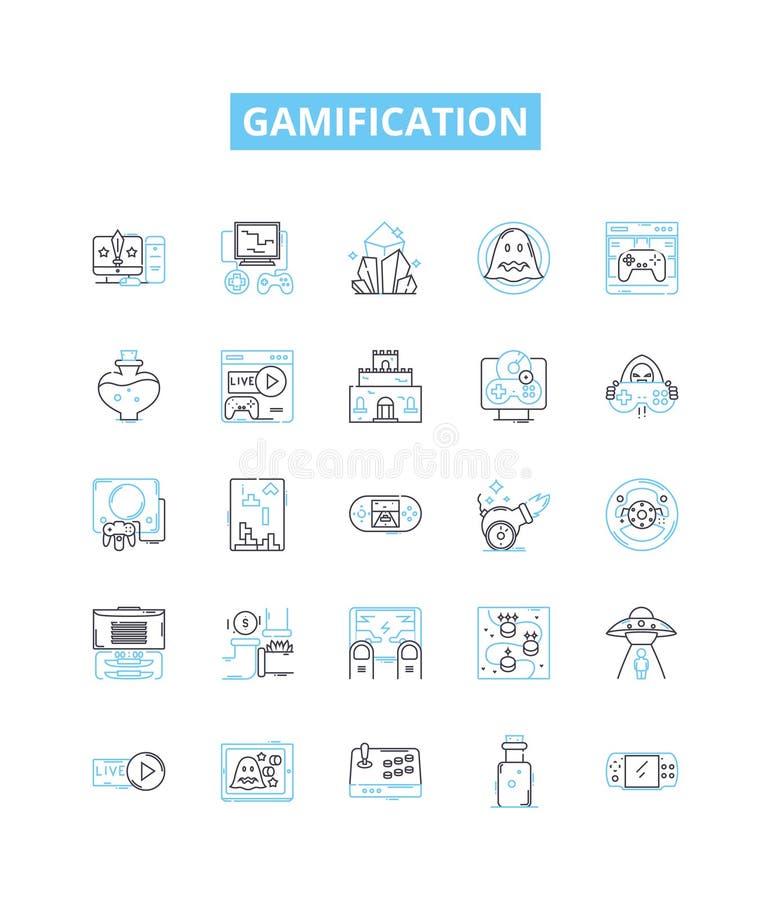 Gamification Vector Outline Icon Design Illustration. Gamification ... Gamification Vector Outline Icon Design Illustration. Gamification ...