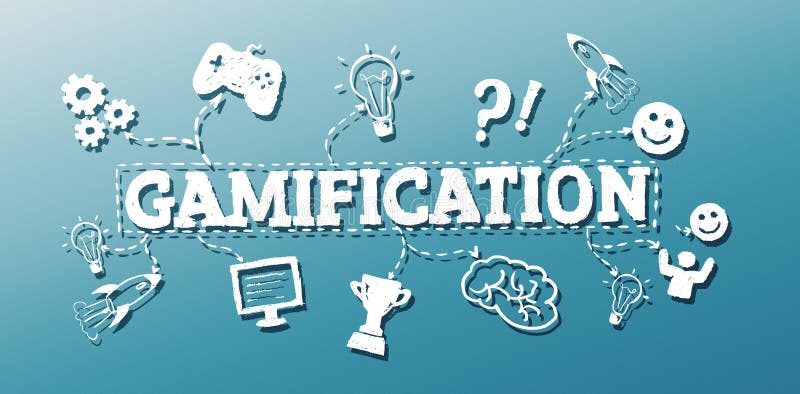 Gamification Word with Gaming Signs and Icons Stock Illustration ...