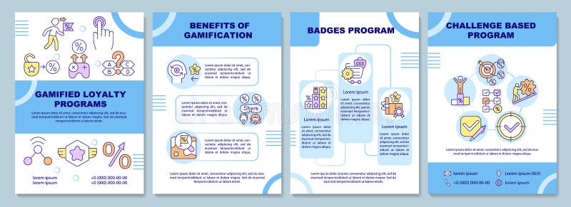 Gamified Loyalty Programs Brochure Template Stock Vector - Illustration ...