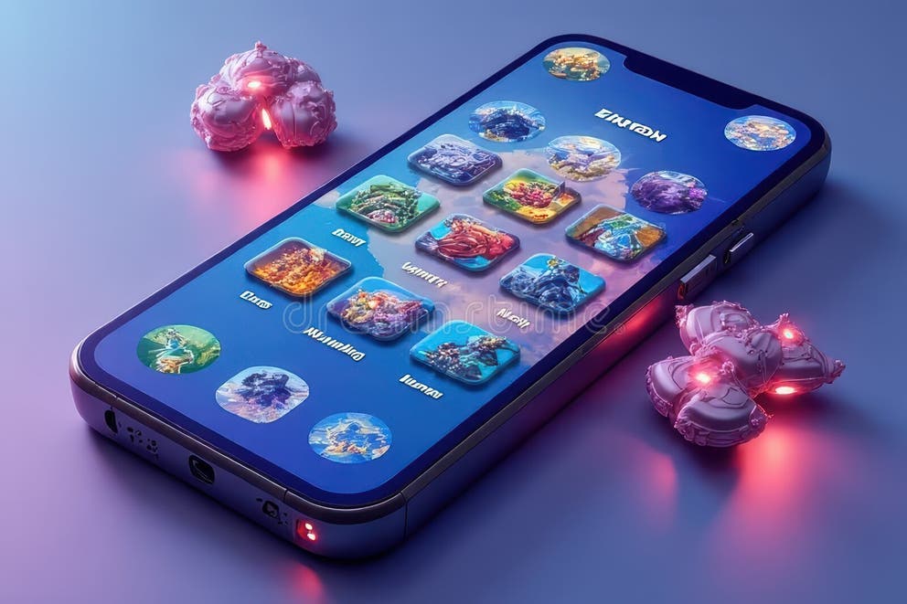 Gaming App UI Design stock illustration. Illustration of interactive ...